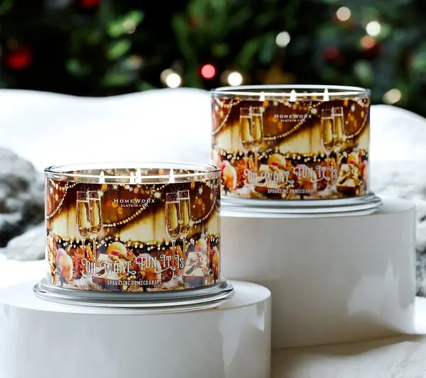 HOMEWORX BY SLATKIN + CO. S/2 18oz Oh What Fun It Is Candles