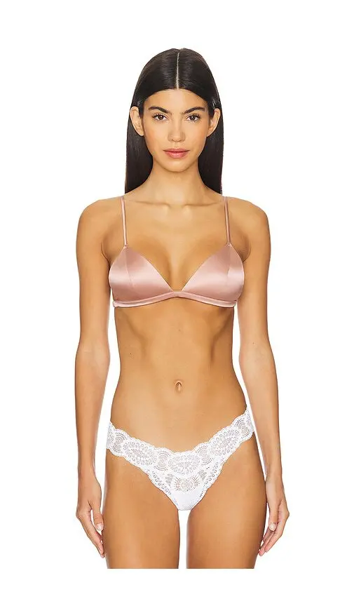 Fleur Du Mal Molded Luxe Triangle Bra - Tan