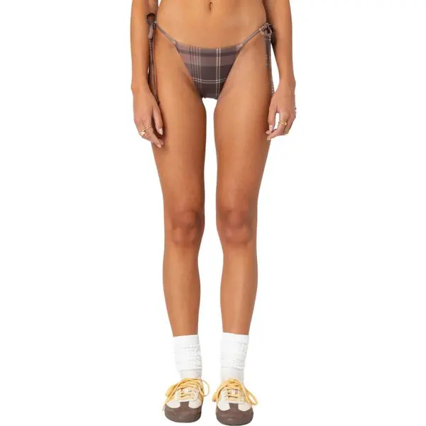 EDIKTED Wilhelmina Plaid Bikini Bottom