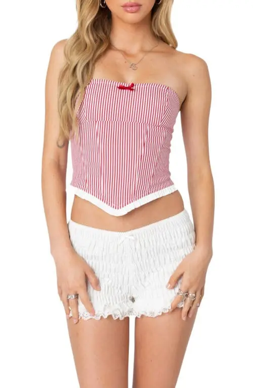 EDIKTED Hamilton Pinstripe Poplin Corset Top