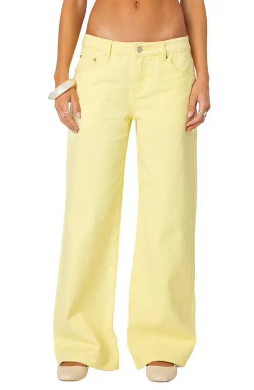 EDIKTED Roman Flare Jeans - Yellow