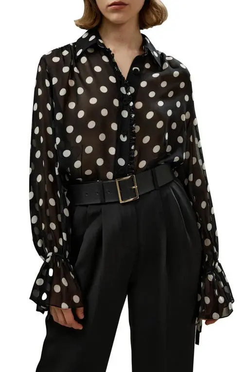 Lilysilk Polka Dots Georgette Blouse