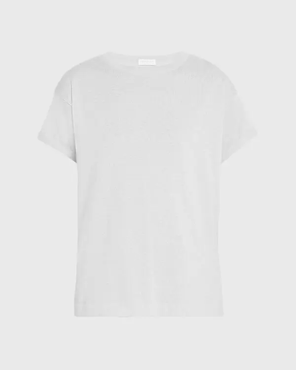 Brunello Cucinelli Cashmere-blend Knit T-shirt - Warm White