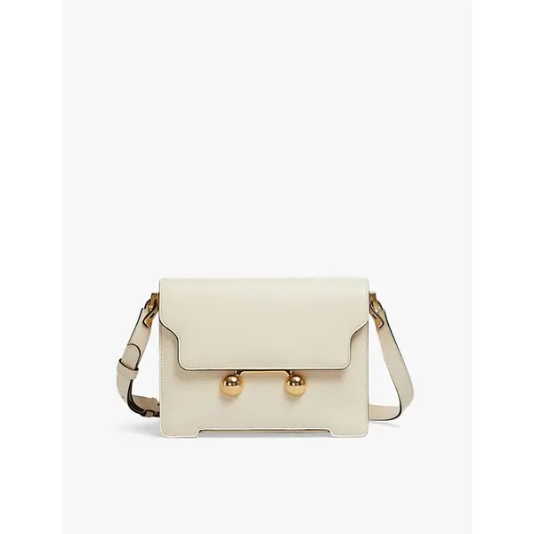 Marni Leather Shoulder Bag With Branded Hardware - Shell