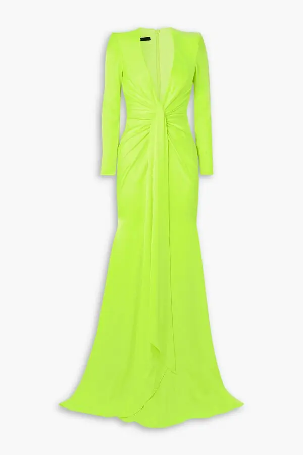 Alex Perry Quinn Tie-front Gown - Bright Yellow