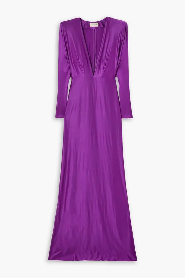 Alexandre Vauthier Satin-Jersey Gown In Violet - 70% Off | Editorialist