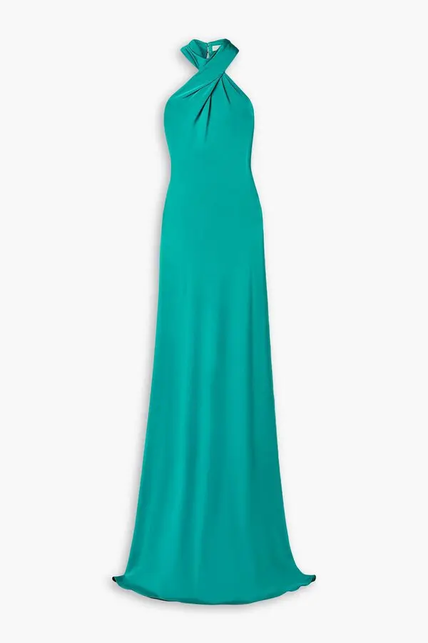 ET OCHS Twisted Stretch-satin Jersey Halterneck Gown