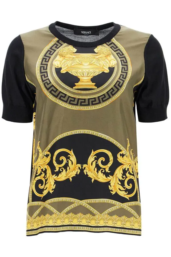 Versace The Cup Of The' Knitted T-Shirt In Black 65% Off