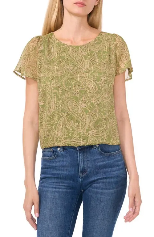 CECE DUPRAZ Print Flutter Sleeve Top