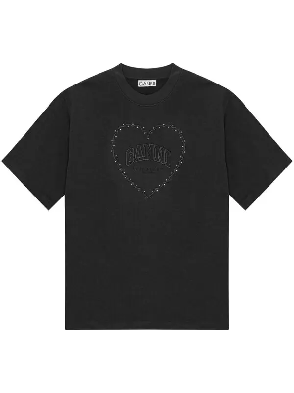 GANNI Logo Appliqué T-shirt