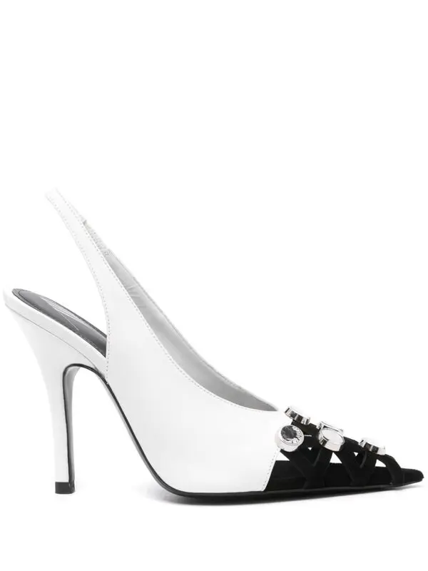 Attico 105mm Fiona Slingback Pumps - White