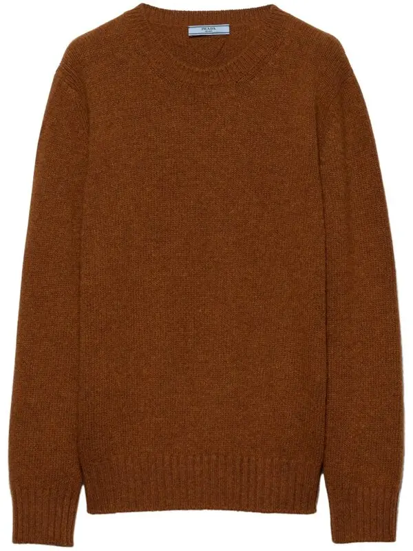 Prada Crew-neck Wool-cashmere Jumper - Brown