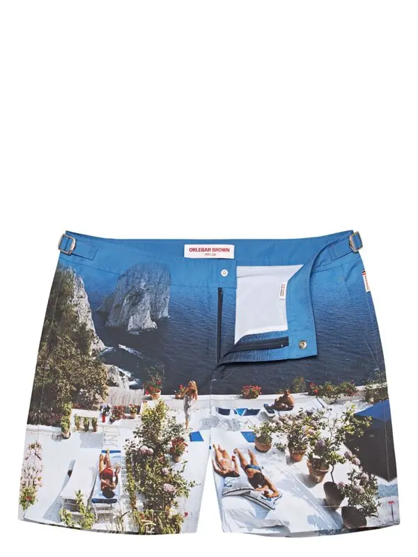 Orlebar Brown Bulldog Photographic-print Swim Shorts - Blue