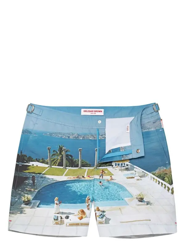 Orlebar Brown Bulldog Photographic-print Swim Shorts - Blue
