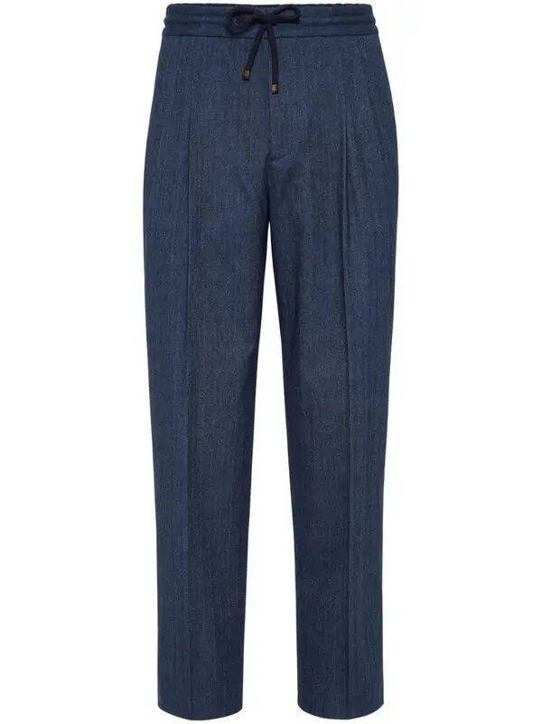 Brunello Cucinelli Drawstring Tapered Trousers