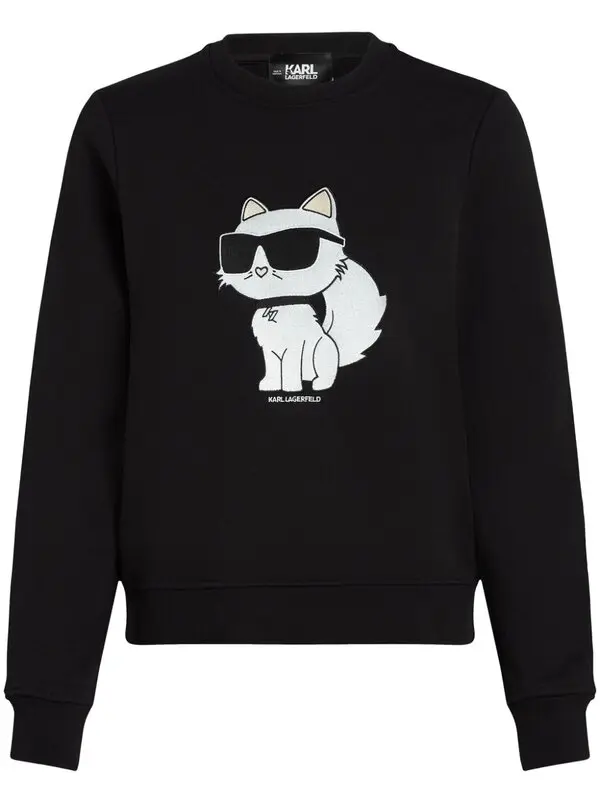 Karl Lagerfeld Ikon Choupette Sweatshirt - Black