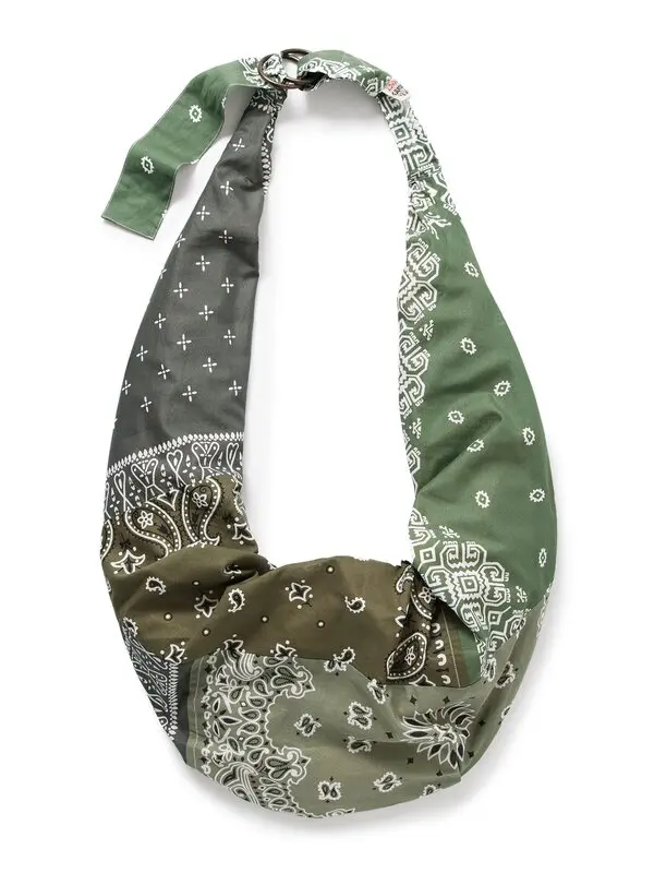 Kapital Snufkin Patchwork Bandana-print Voile Messenger Bag - Green