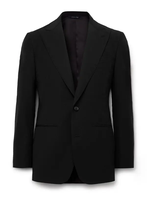 SAMAN AMEL Slim-fit Wool, Mohair And Linen-blend Suit Jacket