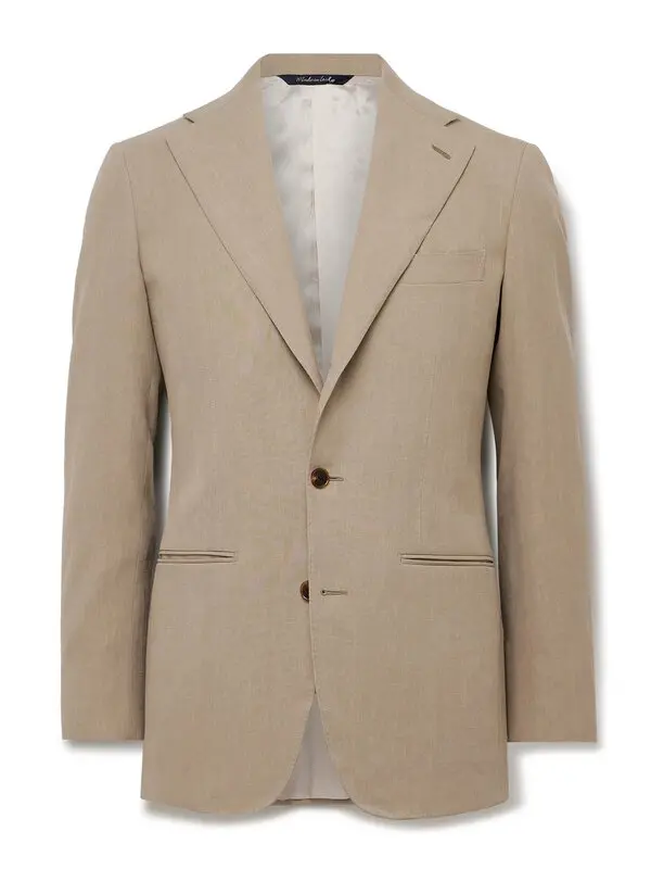 SAMAN AMEL Slim-fit Linen Suit Jacket