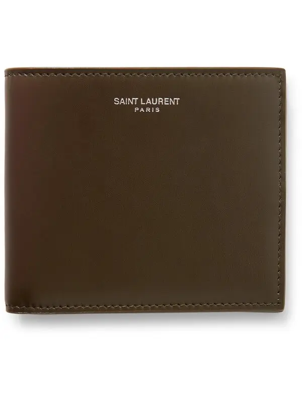 Saint Laurent Logo-print Leather Billfold Wallet - Green
