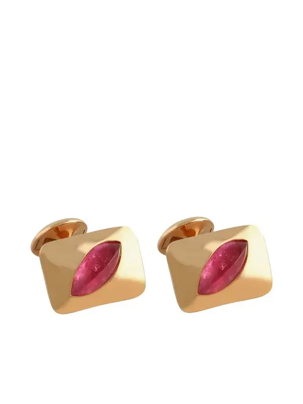 Tateossian 18kt Rose Gold Marquise Gemstone Cufflinks