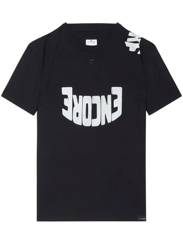 COURREGES Graphic-print T-shirt - Black