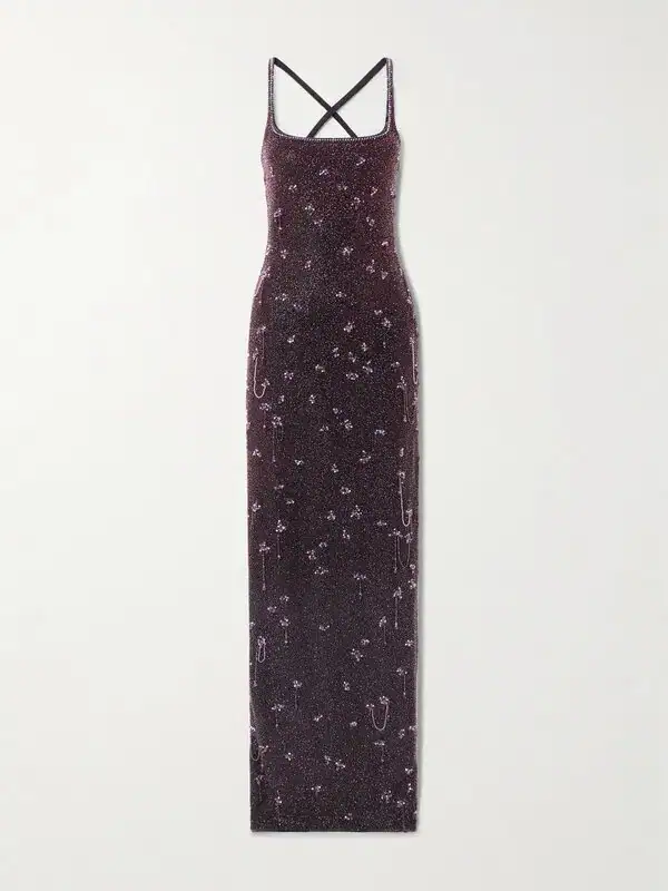 Clio Peppiatt Wisteria Embellished Gown - Purple