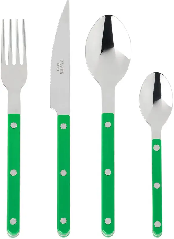 Sabre Green Bistrot Brilliant Flatware Set, 24 Pcs - Garden Green 