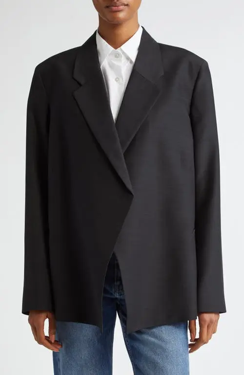 Bite Studios Polus Asymmetric Wool Blazer - Black