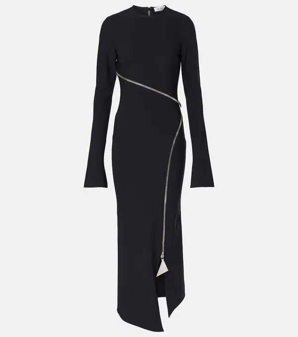 Attico Zip-up Jersey Midi Dress