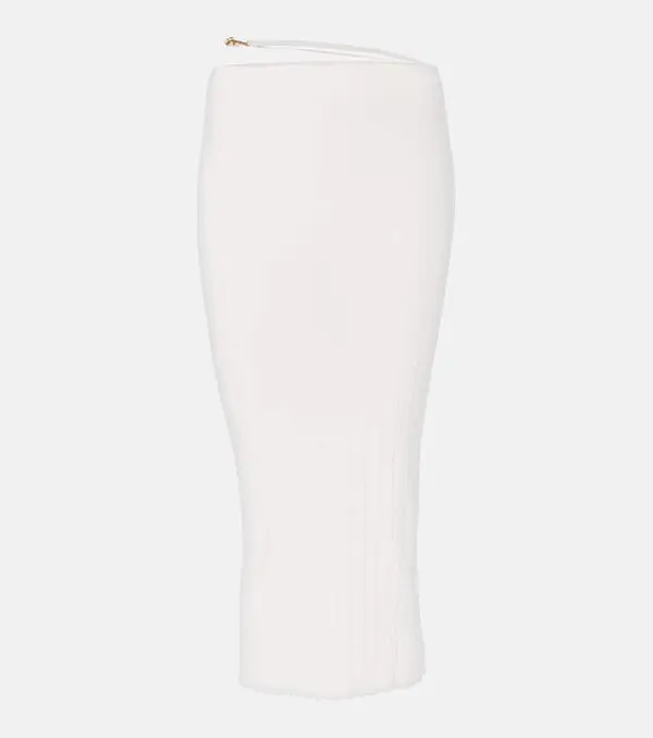 Jacquemus Pralù Scalloped Midi Skirt - White