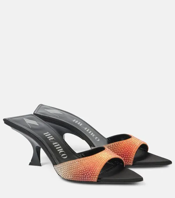 Attico Bes Embellished Satin Mules