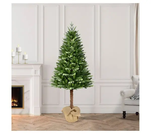 PULEO INTERNATIONAL Puleo 6ft Topiary Alpine Faux Christmas Tree In Burlap Sac