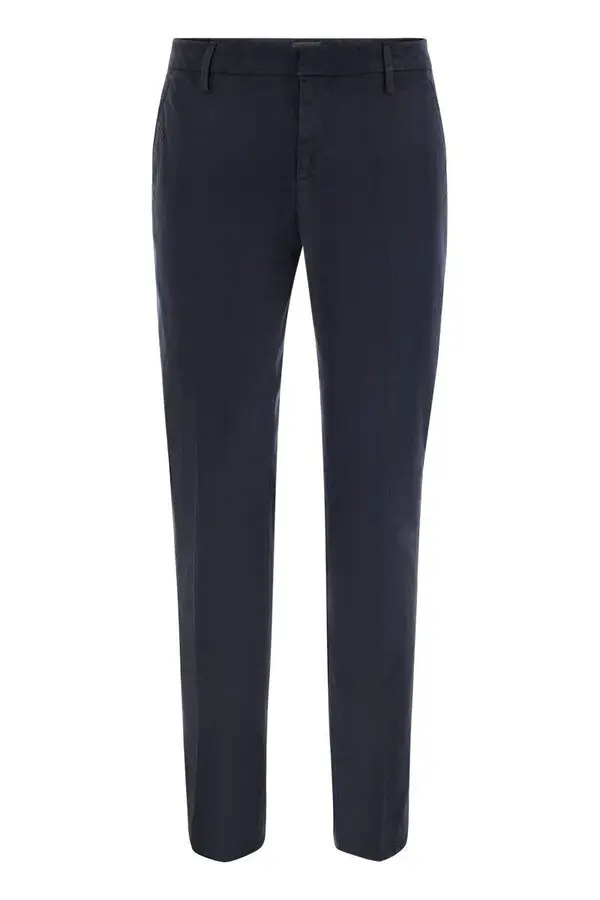 DONDUP Spiritissimo Regular Chino Trousers In Light Gabardine - Dark Blue