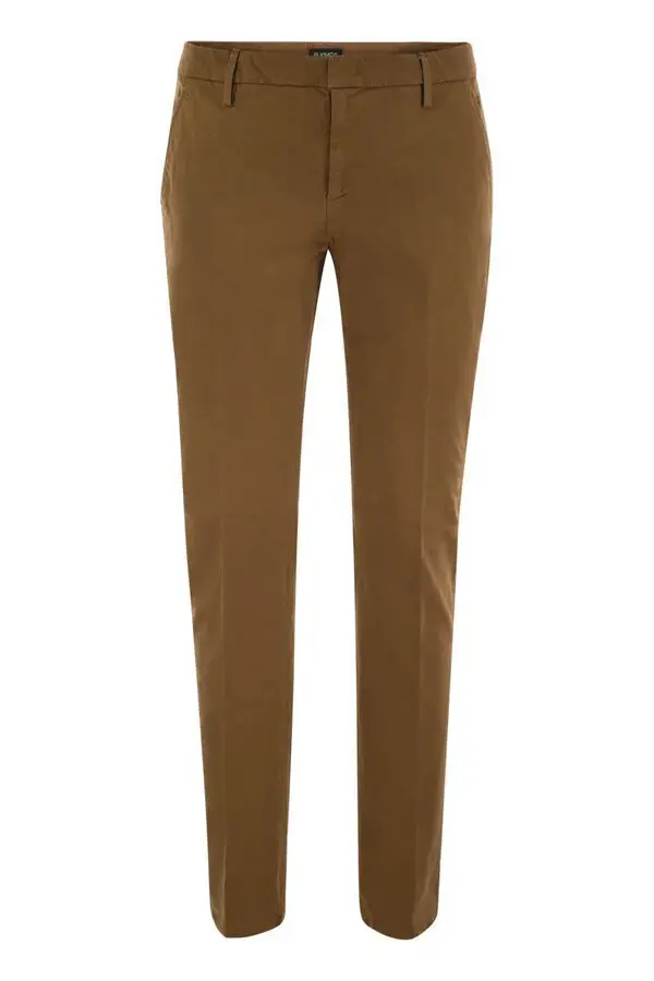 DONDUP Spiritissimo Regular Chino Trousers In Light Gabardine - Cannamon