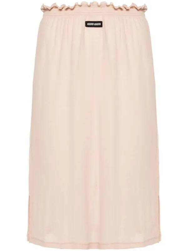 Miu Miu Jersey Midi Skirt - Cammeo