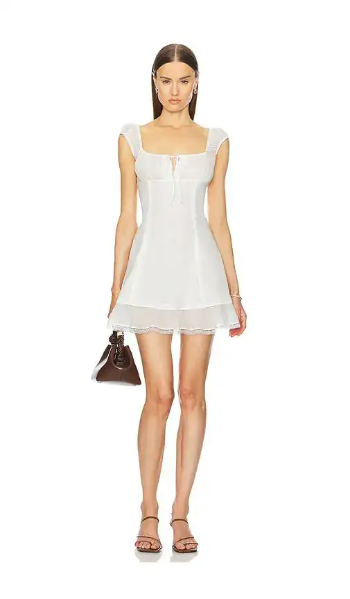 Helsa Voile Faire Mini Dress - Ivory