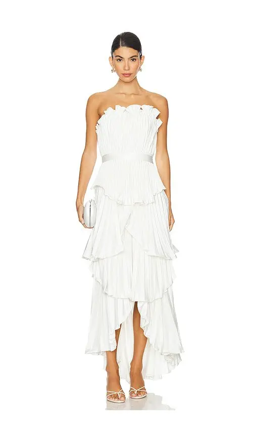 AMUR Janey Tiered Shell Midi Dress