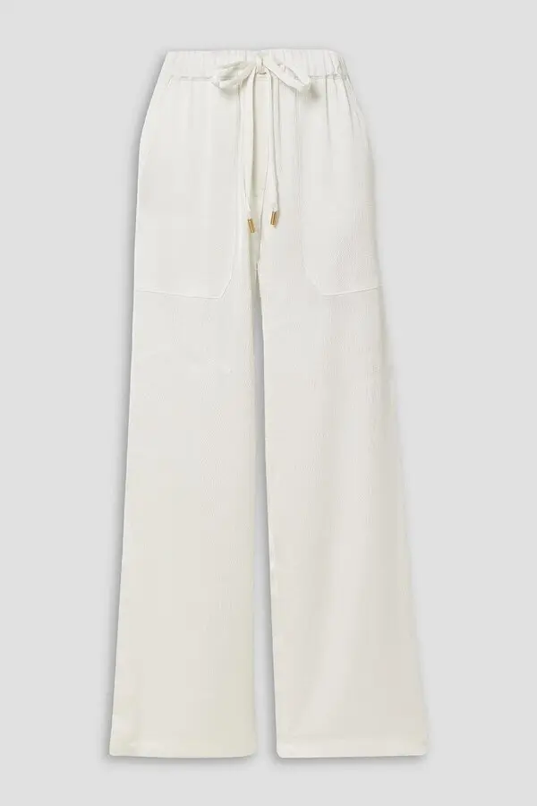 Cult Gaia Minaya Hammered Stretch-satin Pants