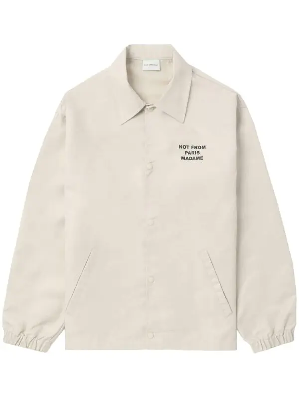 Drole De Monsieur La Veste Slogan Bomber Jacket - Neutrals