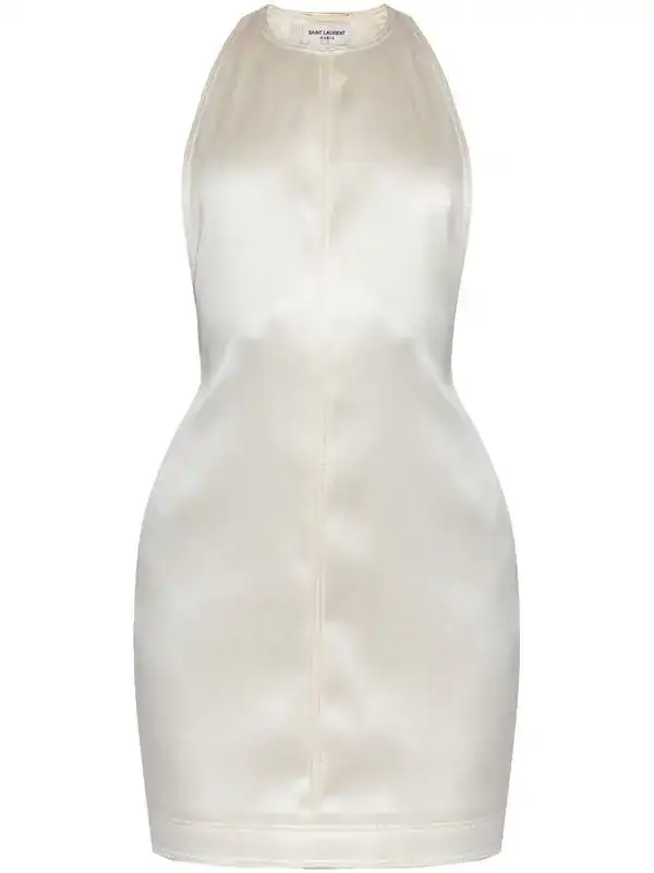 satin racerback dress Dessa White Satin Racer Detail Maxi Dress