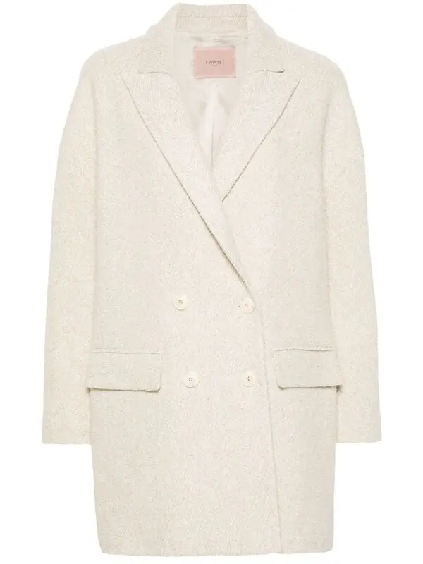 TWINSET Herringbone Lurex Coat