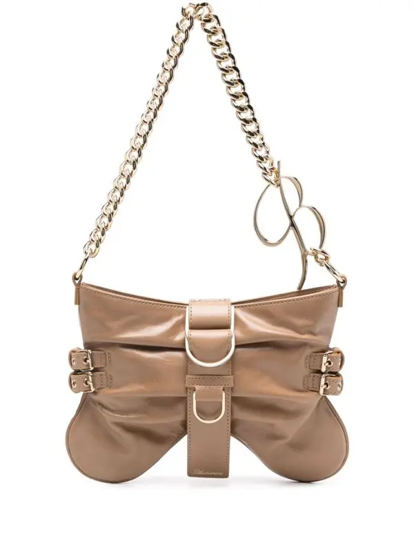Blumarine Medium Butterfly Shoulder Bag - Neutrals