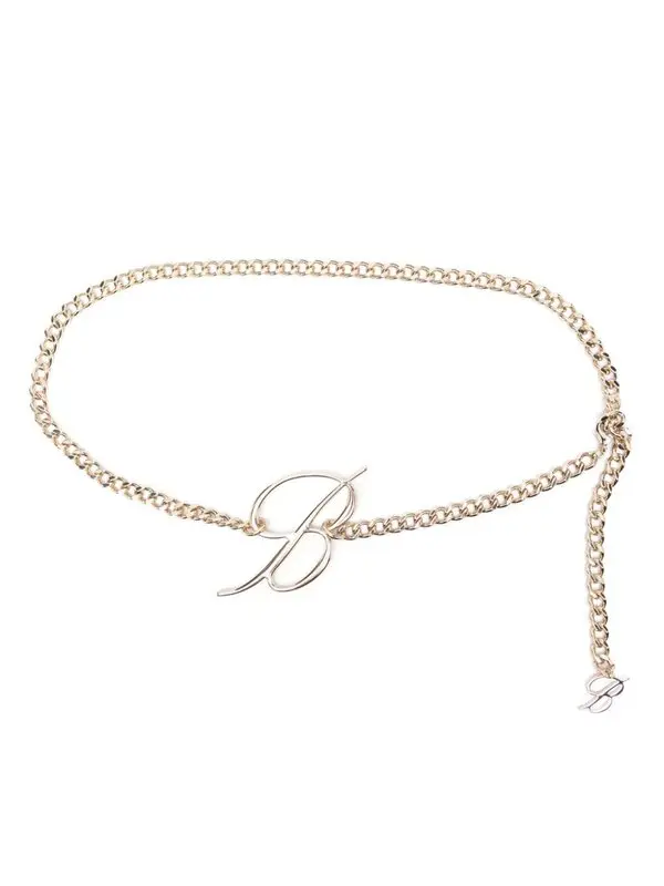 Blumarine Logo-pendant Chain Belt - Gold
