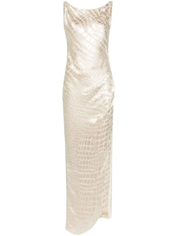 Blumarine Devoré-effect Sleeveless Dress