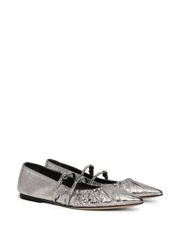 MSGM Metallic Ballerina Shoes