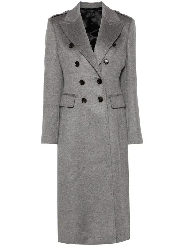 TOM FORD Double-breasted Maxi Coat - Grey