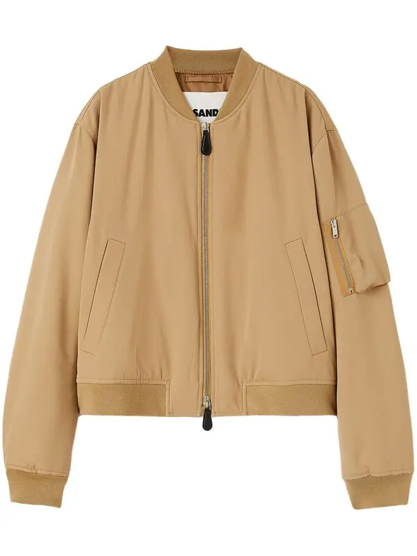 JIL SANDER Padded Wool Bomber Jacket - Brown