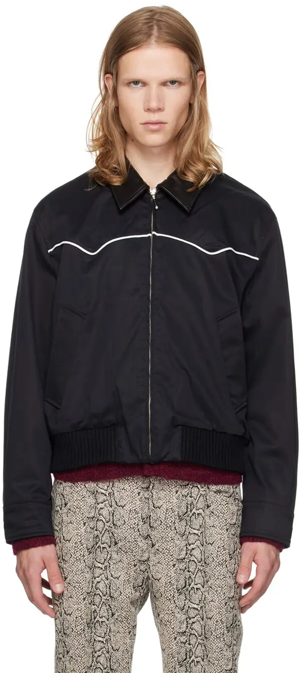 Ernest W. Baker Western Harrington Jacket In Black - 60% Off  