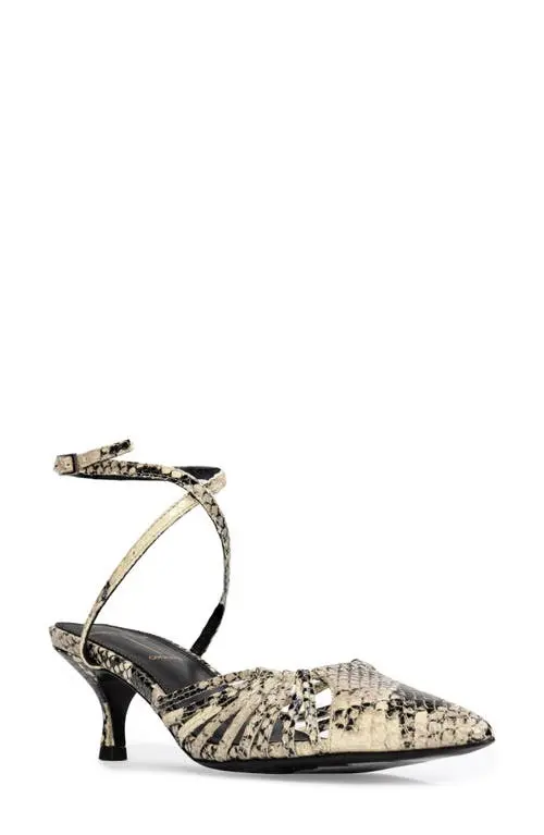 BLACK SUEDE STUDIO Grazia 50 Ankle Strap Pumps - Peyote Snake